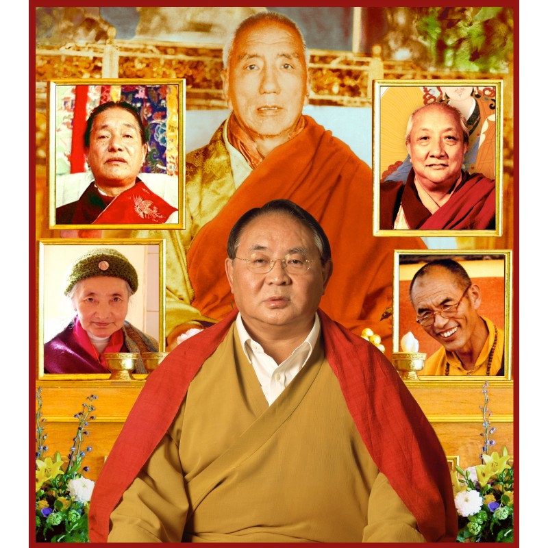 Sogyal Rinpoche with his masters